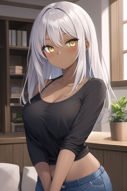 AI Art dark skin anime girls by LivephastGames PixAI