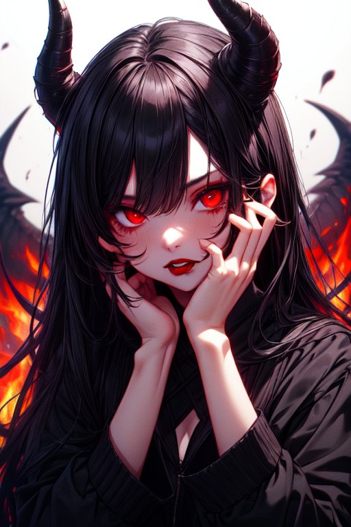 AI Art Anime Demon Girl di Ero.Kami PixAI