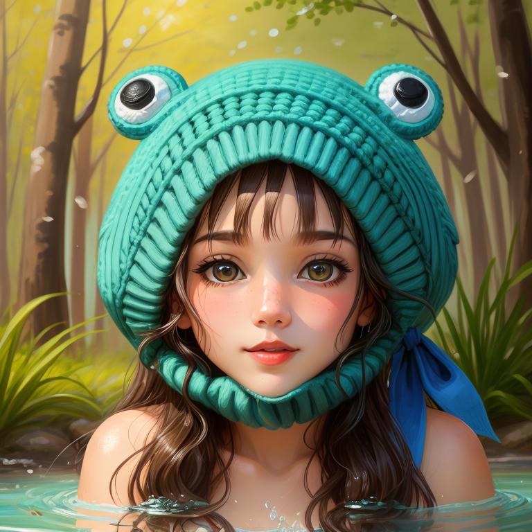 Ai Art Lora Model Frog Hat Pixai