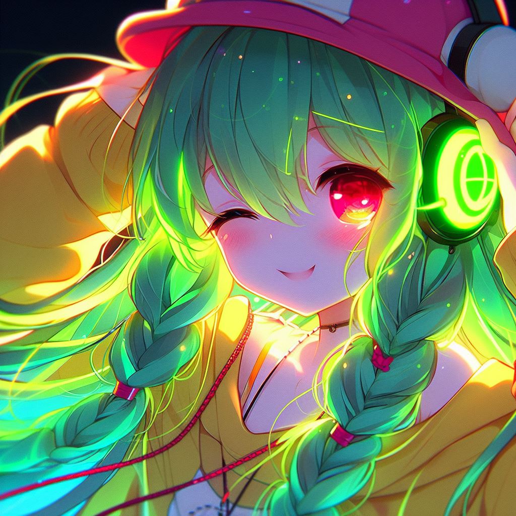 Ai Art Model Neon Hair Glowing Hair Pixai