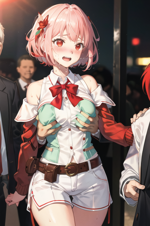 Ai Art 千束 Nishikigi Chisato、public、breast Grab From Behind By Hal O Pixai Anime Ai Art