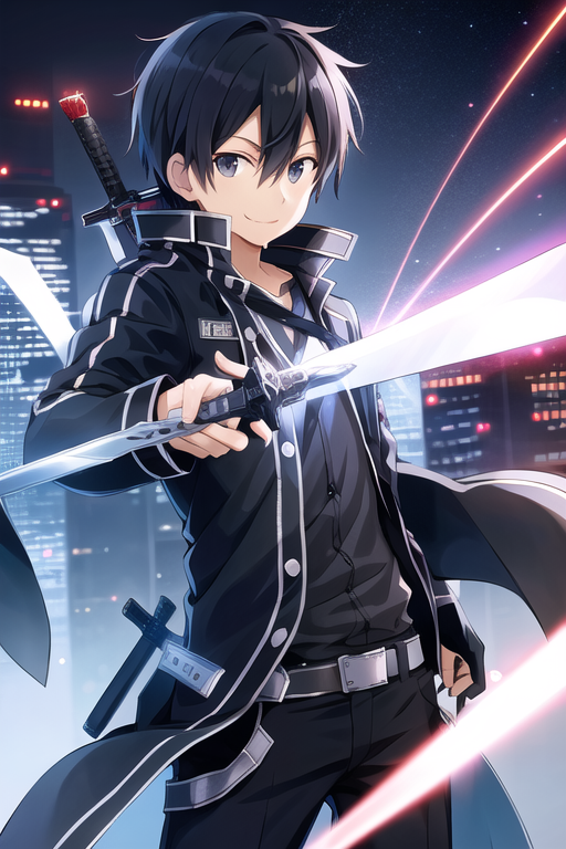 Ai Art Lora Model Kirito Ggo Sword Art Online Pixai Hot Sex Picture