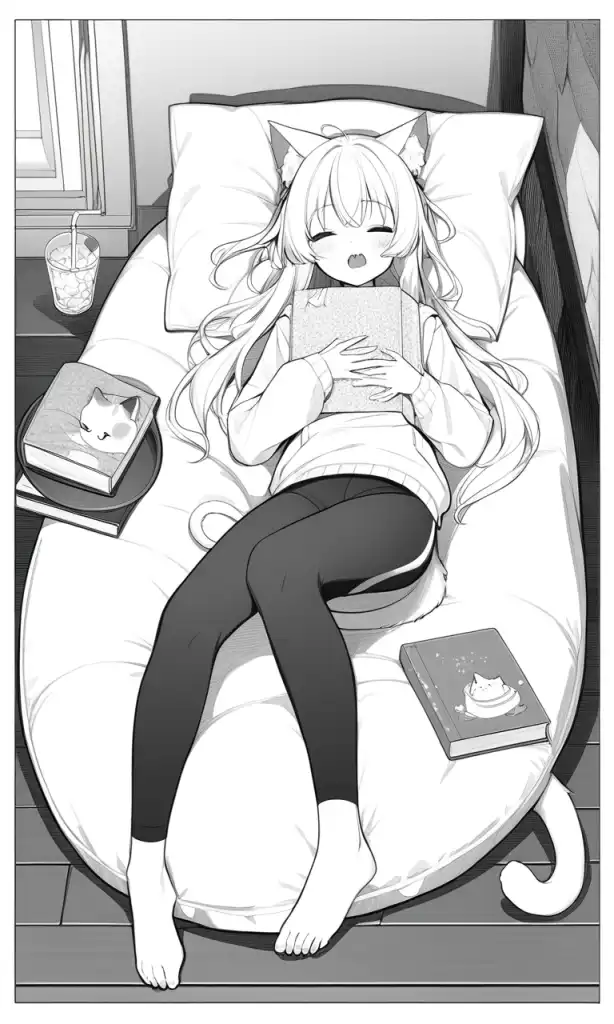 Ai Art 「original」のキャラクターが、猫の耳と尻尾を持って撫でます。 By 素晴らしい忍者ちゃん Pixai