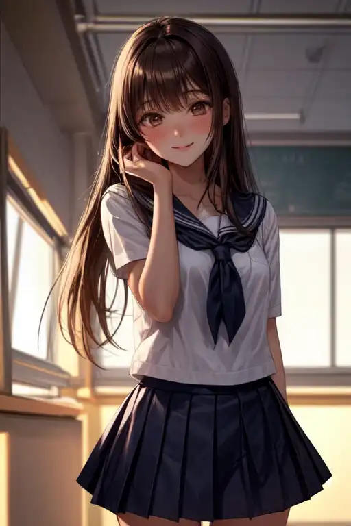 Anime girl school uniform drawing store
